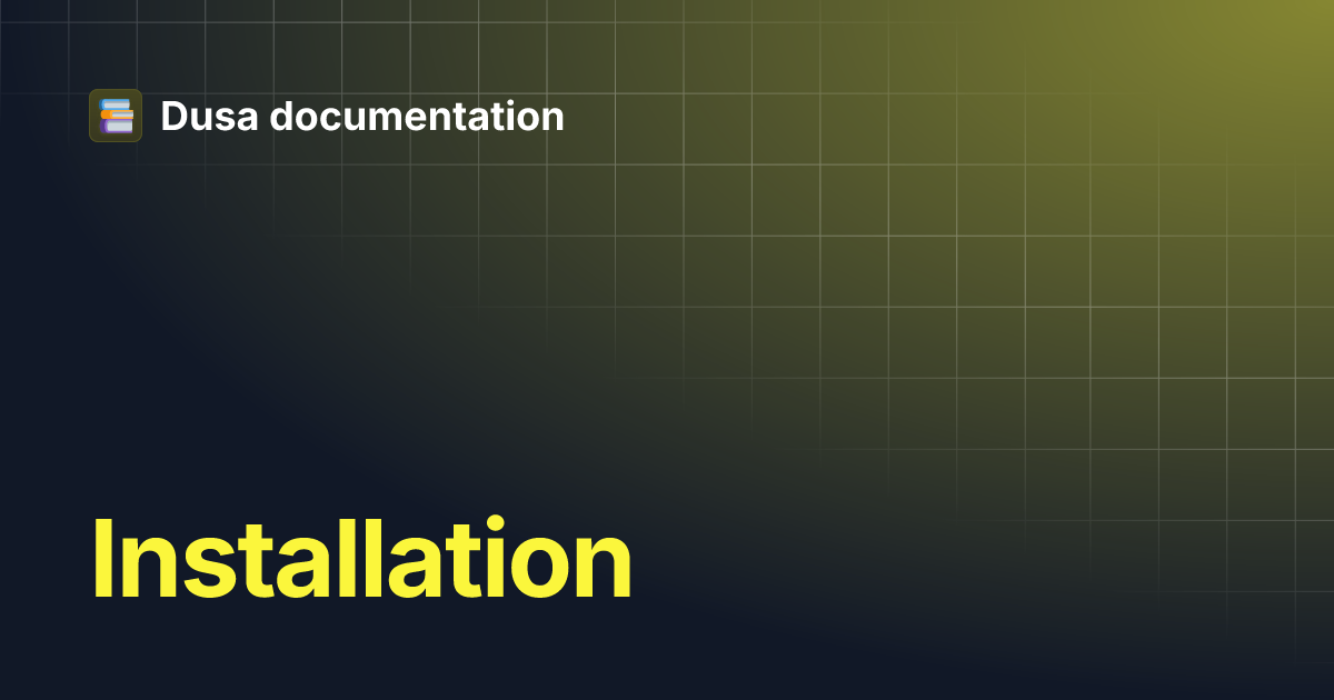 Installation Dusa All Scripts Documentation 3800